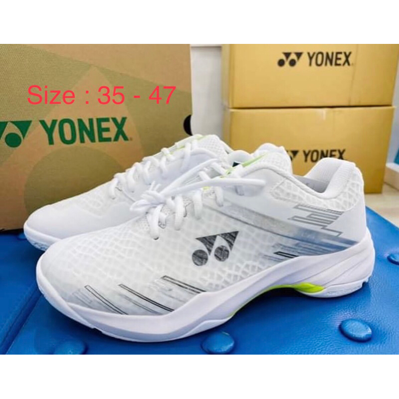 Jual New 2024 Sepatu Badminton Yonex SHB 65 Cascade Accel White Lime ...
