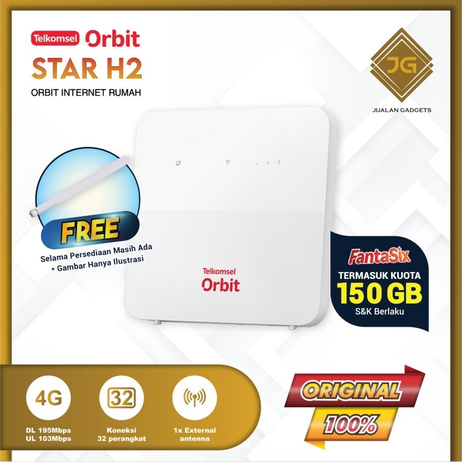Jual Telkomsel Orbit Star H2 Huawei Router B320 4G LTE Free Kuota ...