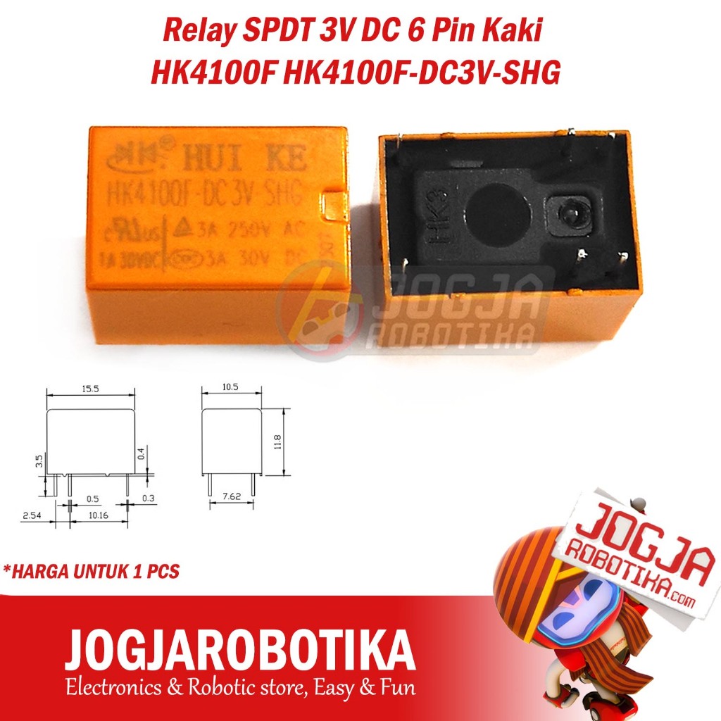 Jual Relay SPDT 3V DC 6 Pin Kaki HK4100F HK4100F-DC3V-SHG | Shopee ...