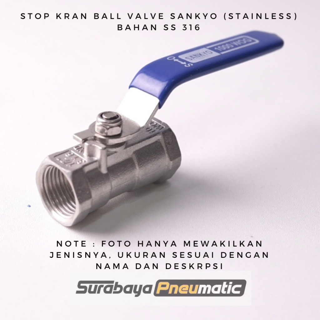 Jual Stop Kran Stainless 3/8" - Ball Valve Sankyo - Bahan SS316 SS 316 | Shopee Indonesia