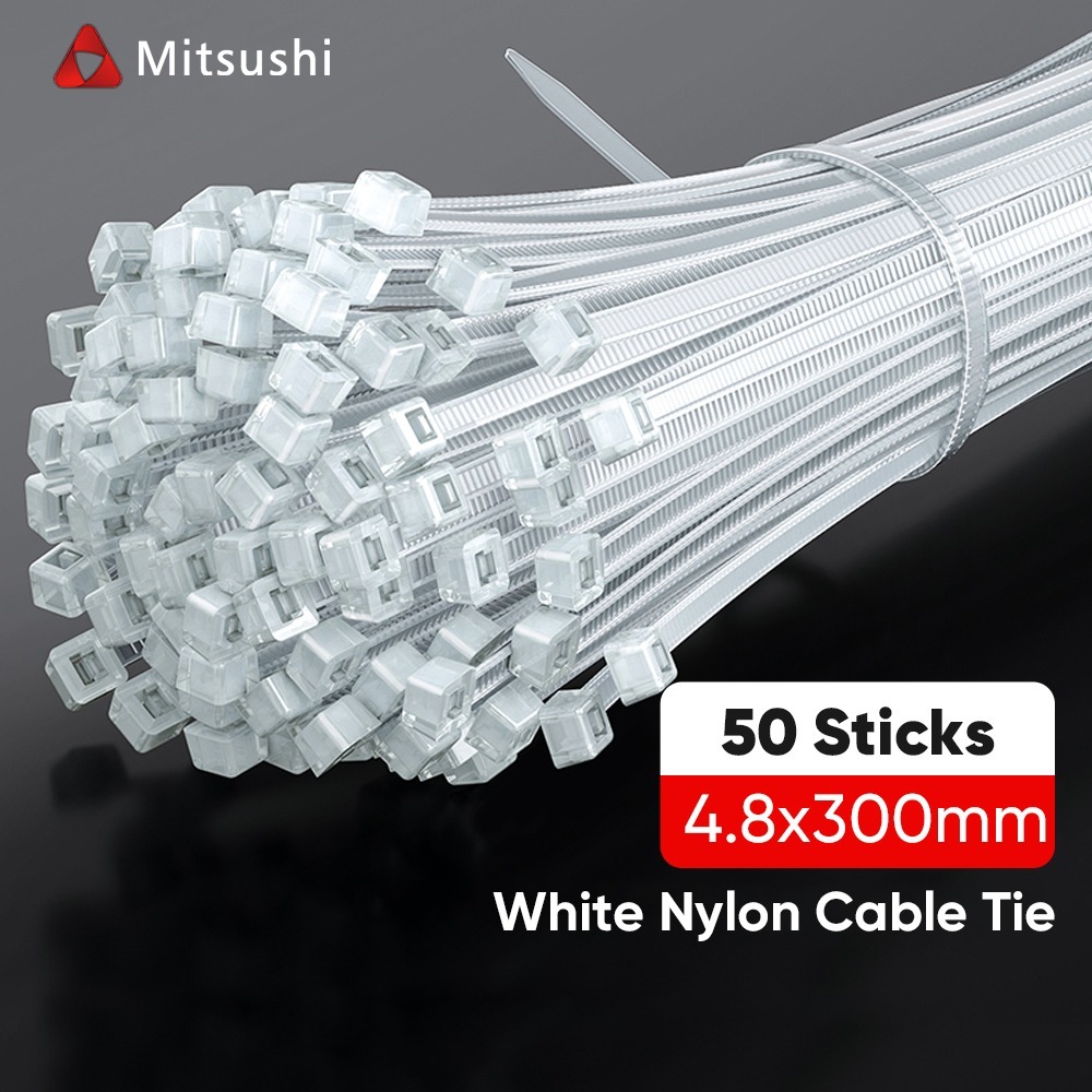 Jual Mitsushi Kabel Ties Nilon Putih/Hitam- Cable Tie Pengikat Kabel ...
