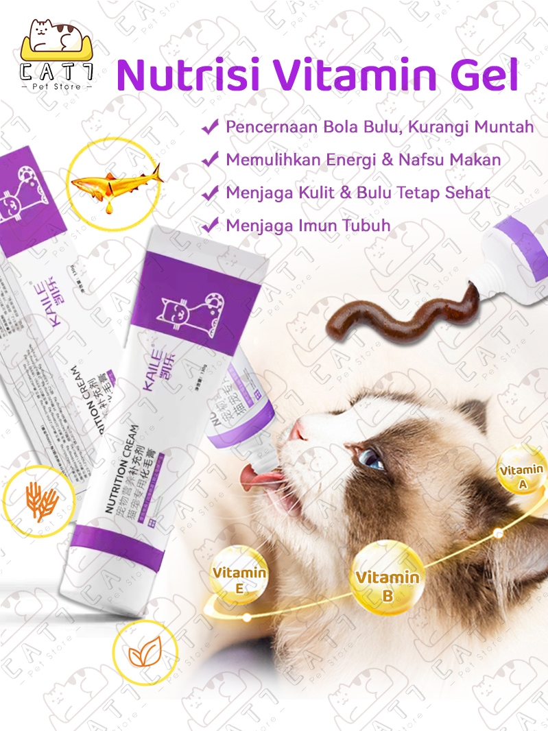Jual Nutrisi Gel 130gr Vitamin Kucing Imun Penambah Nafsu Makan Nutrisi ...
