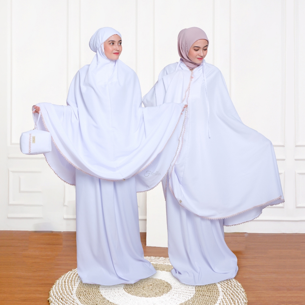 Jual Mukena Putih Polos Premium Bahan Katun Adem Mewah Elegan Dewasa 2 ...