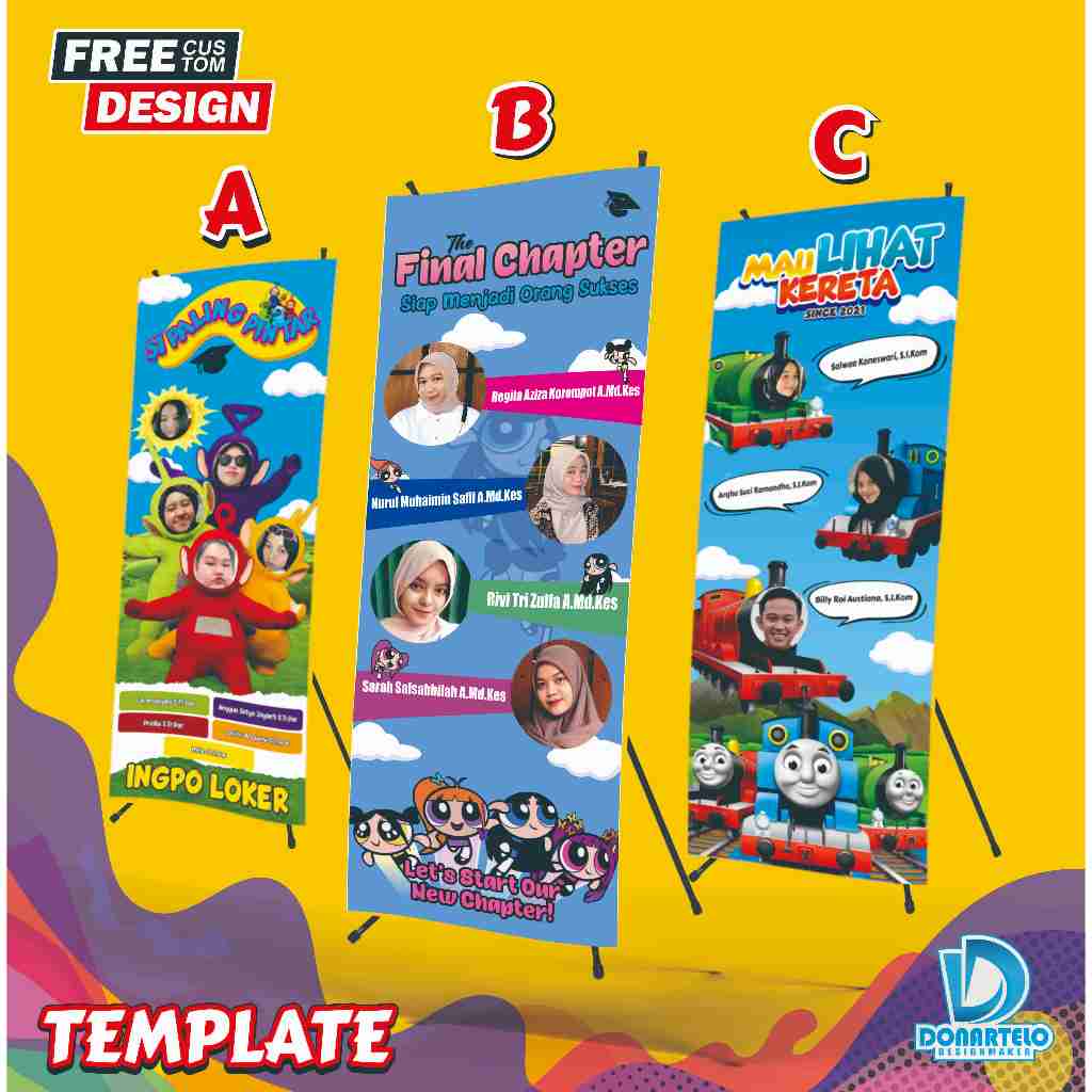 Jual FREE DESAIN Cetak X Banner 160cm X 60cm 1 hari jadi, BANNER WISUDA ...