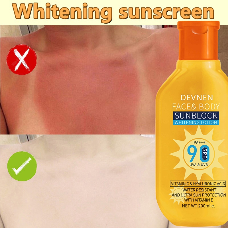 Jual 200ML Glowing Up Sunscreen Lotion Whitening Sunblock Cream SPF90+ PA+++ Wajah Dan Badan ...