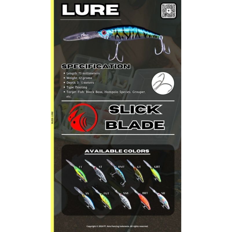 Jual Lure SOTELO SLICK BLADE 75 (7.5cm / 12gr / Depth 3m-5m) FLOATING ...