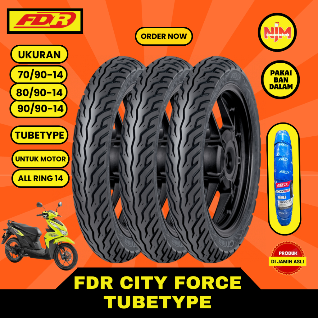 Jual Ban Motor Matic FDR CITY FORCE Tube Type (Bukan Tubeless) Ring 14 ...