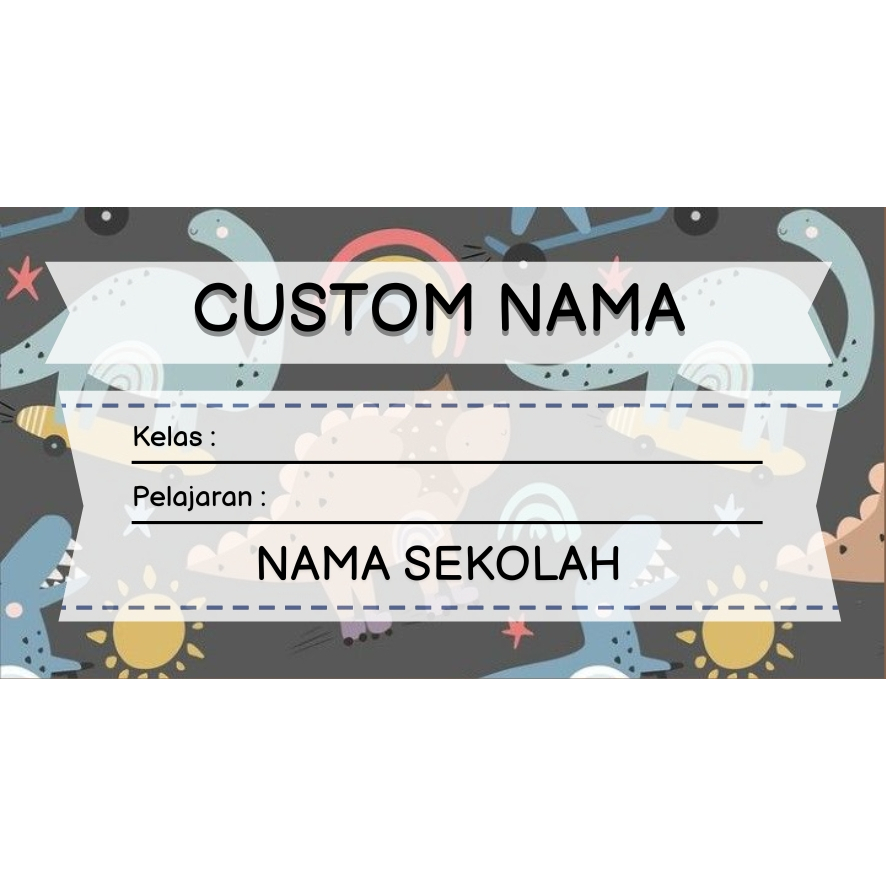 Jual 40 Pcs Stiker Label Nama Buku Pelajaran Pattern Aesthetic | Shopee ...