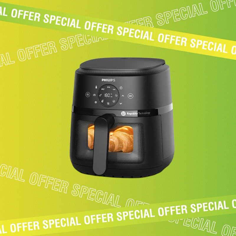 Jual PHILIPS NA220/00 New Digital air Fryer with window display - Black ...