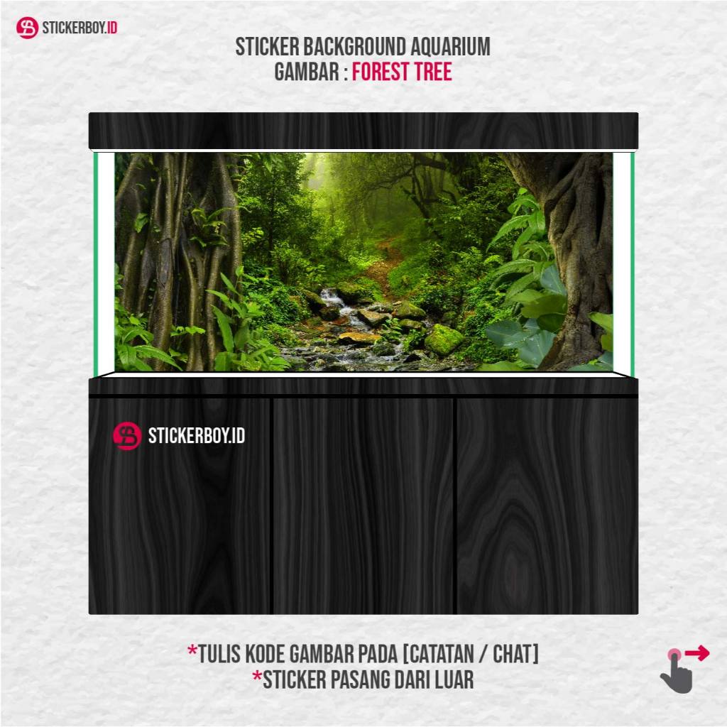 Jual STIKER BACKGROUND AQUARIUM STIKER WALLPAPER AQUARIUM GAMBAR HUTAN ...
