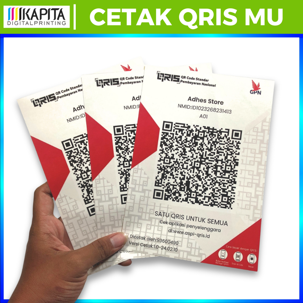 Jual Cetak Sticker/Tempelan Qris ukuran A5 Cetak Qris Akrilik Termurah ...