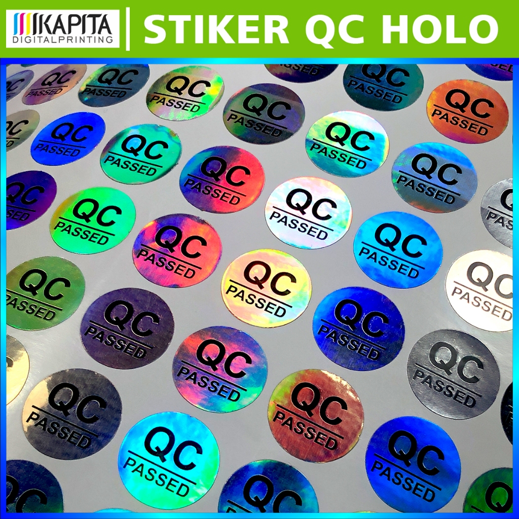 Jual ( isi 250) Qc Pass Bulat Hologram Berkilau | STIKER LABEL | STIKER ...
