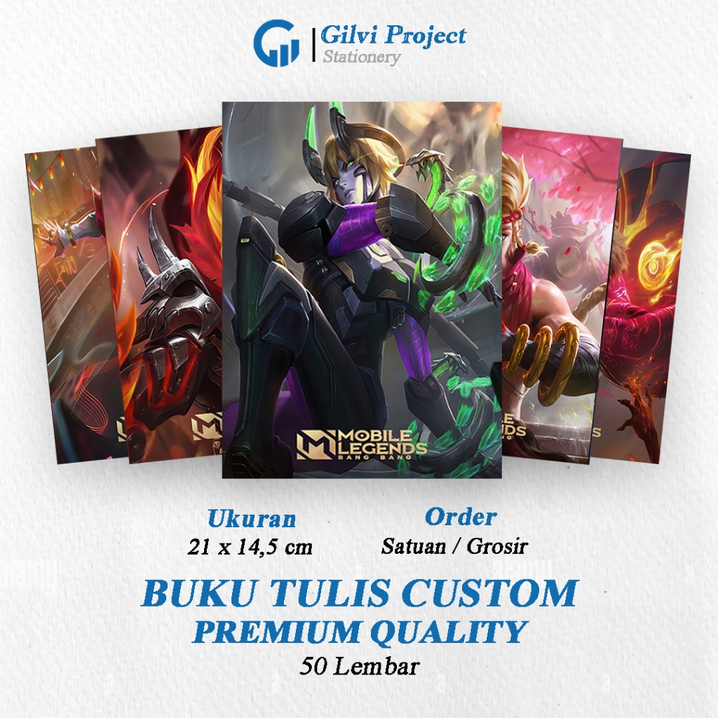 Jual Buku Tulis Sekolah Custom Tema MOBILE LEGEND ROLE Bergaris 38 ...