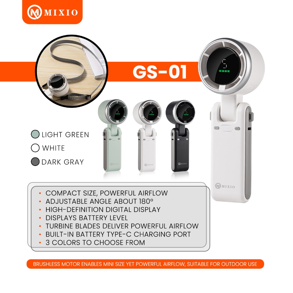 Jual MIXIO GS-01 Kipas Angin Turbo Strong Portable Handheld ...