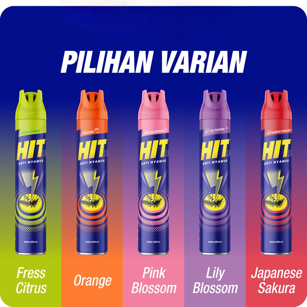 Jual Hit Aerosol Spray Wangi ORANGE LILY SAKURA PINK Kaleng 600 ml ...