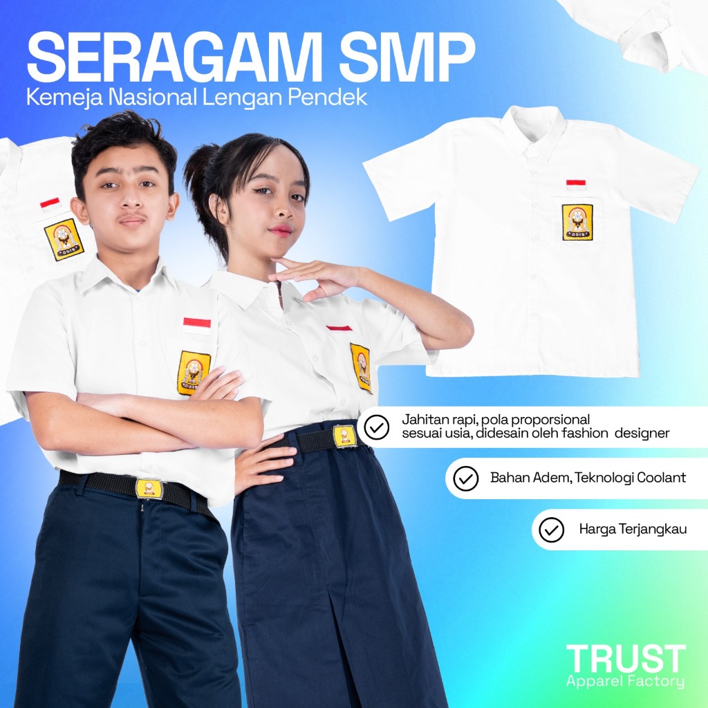 Jual Trust Apparel Factory - Kemeja Putih / Seragam Sekolah SMP ...