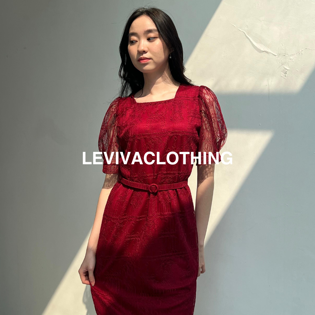 Jual [Leviva] Kayla Dress / Dress Pesta Midi Brokat Korean Style ...