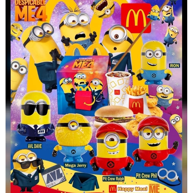 Jual HAPPY MEAL MINIONS DESPICABLE ME4 OFFICIAL MERCHANDISE MCD & OLD ...
