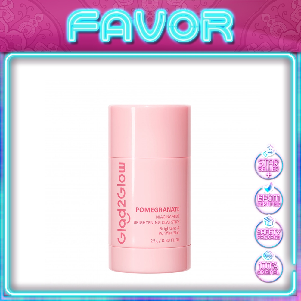 Jual Glad2Glow Pomegranate Niacinamide Brightening Clay Stick 25g | Membersihkan Kulit Wajah ...