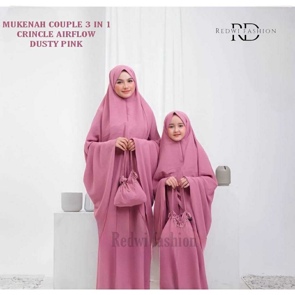 Jual KANZA - Mukena Crinkle 3in1 Couple Mukena Dewasa Anak Jumbo Polos Airflow Lesty | Shopee ...