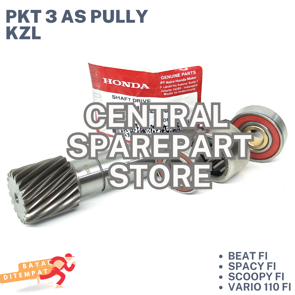 Jual 3 JENIS AS PULLY CVT BEAT FI KZL + BEARING CVT KUNINGAN + BEARING ...