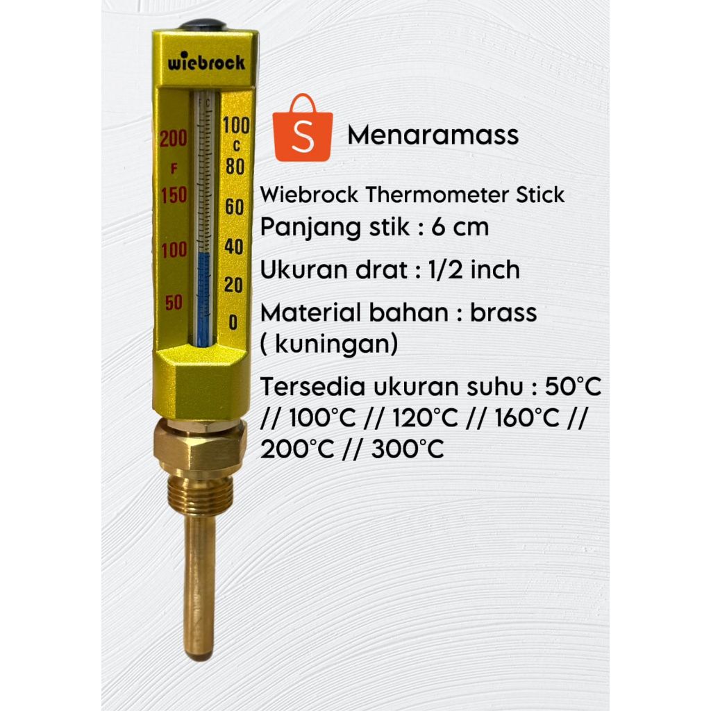 Jual Thermometer Straight Kuningan Thermometer Lurus Temperatur Stick ...