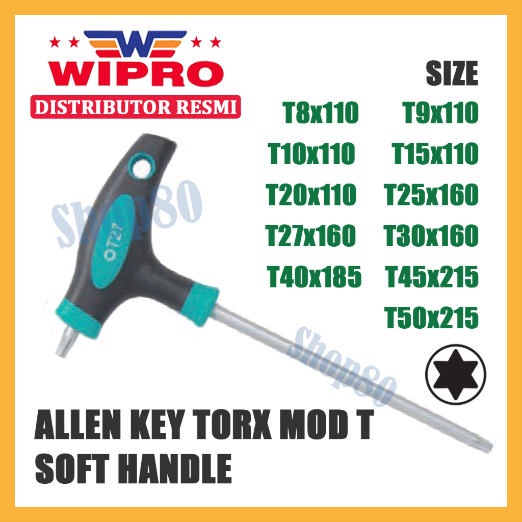 Jual Wipro Kunci L Bintang Model T Torx Wrench Key T8 T9 T10 T15 T20 ...