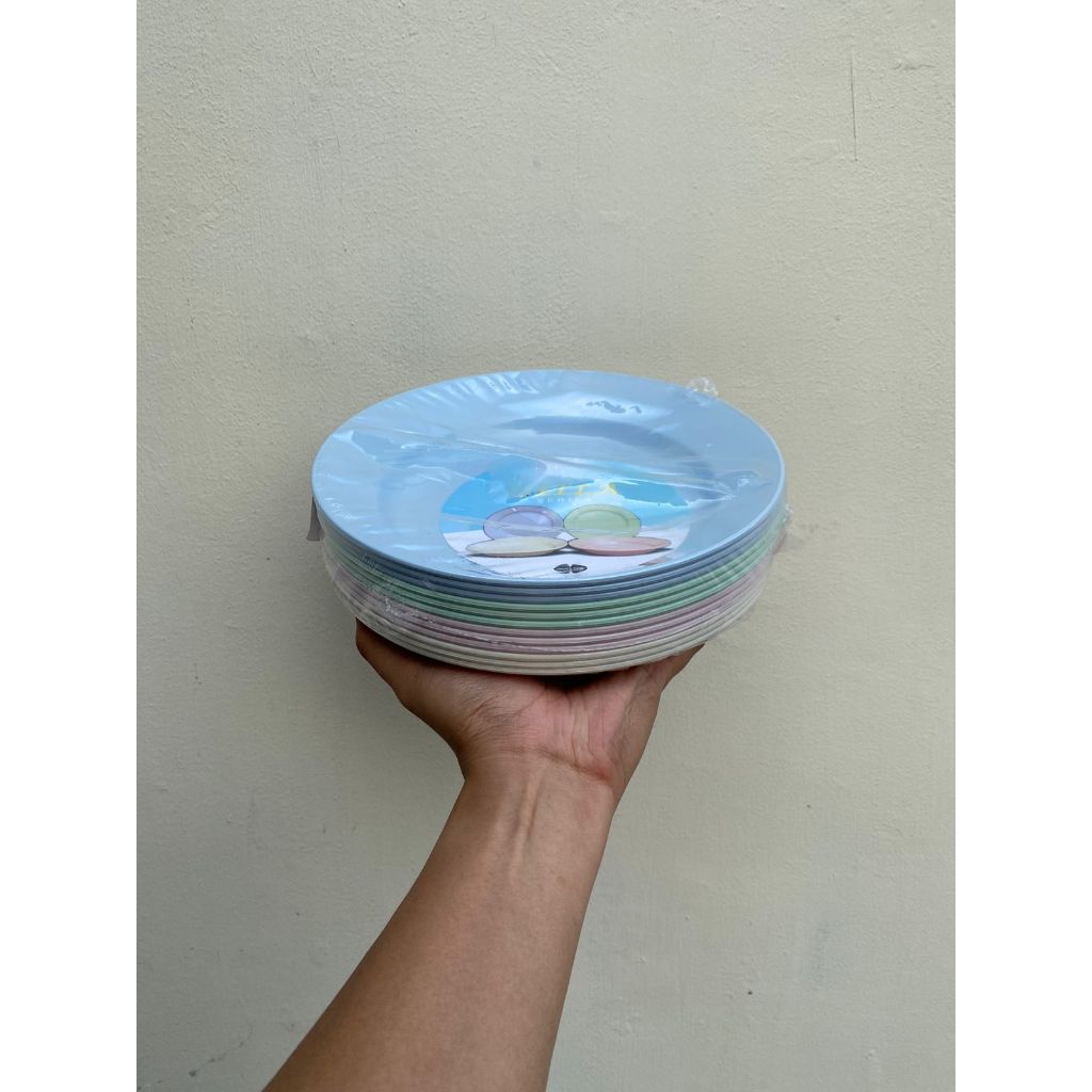 Jual PIRING ANTI PECAH 1 LUSIN | PIRING SEMI MELAMIN WARNA | PIRING 9 ...
