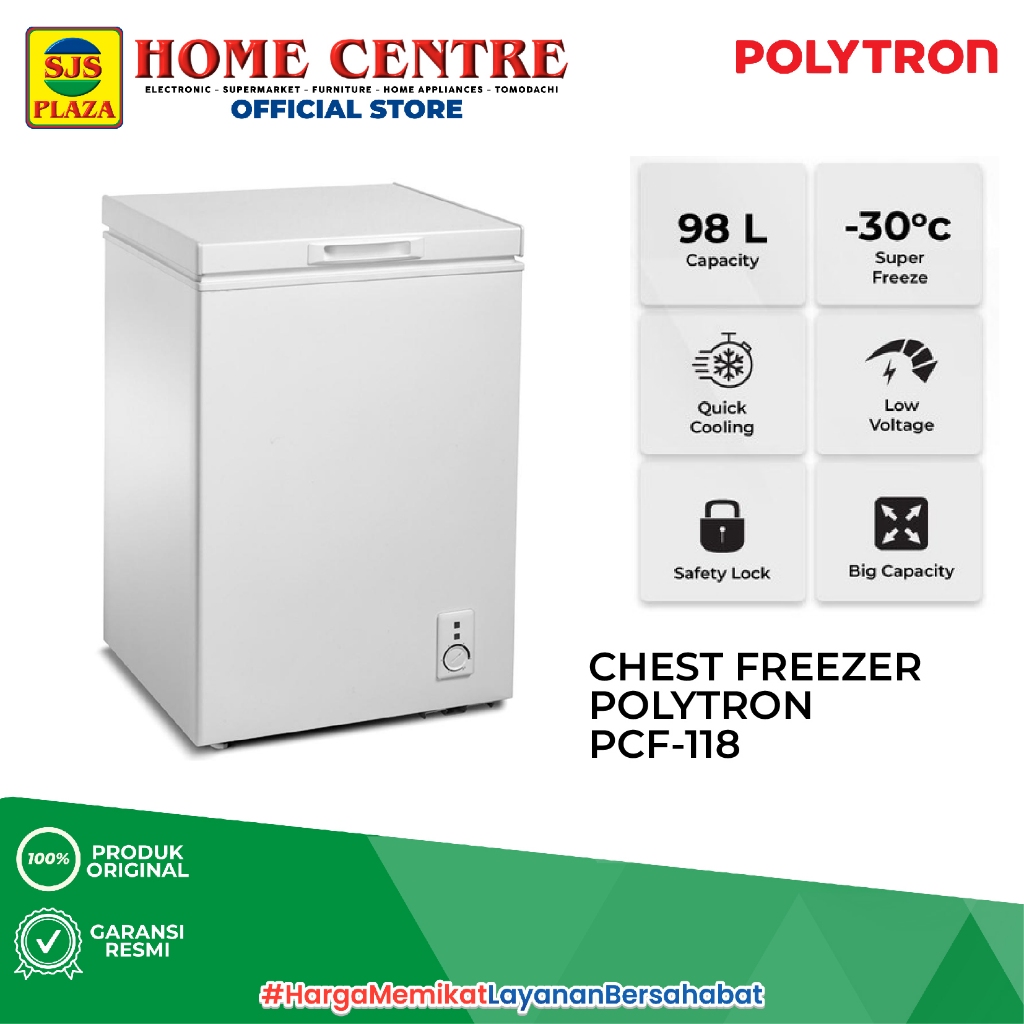 Jual POLYTRON Chest Freezer 100 Liter PCF 118 | Shopee Indonesia