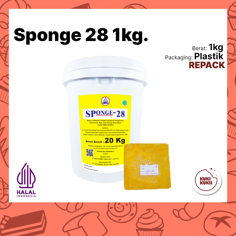 Jual Sponge 28 Pelembut Kue REPACK 1kg | SP 28 Cake Emulsifier ...