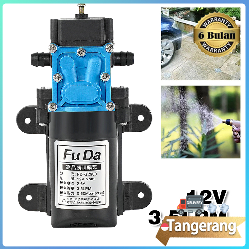 Jual Pompa DC 12V 3.5 LPM 0.6 Mpa 88psi Dinamo Pompa Sprayer Elektrik ...