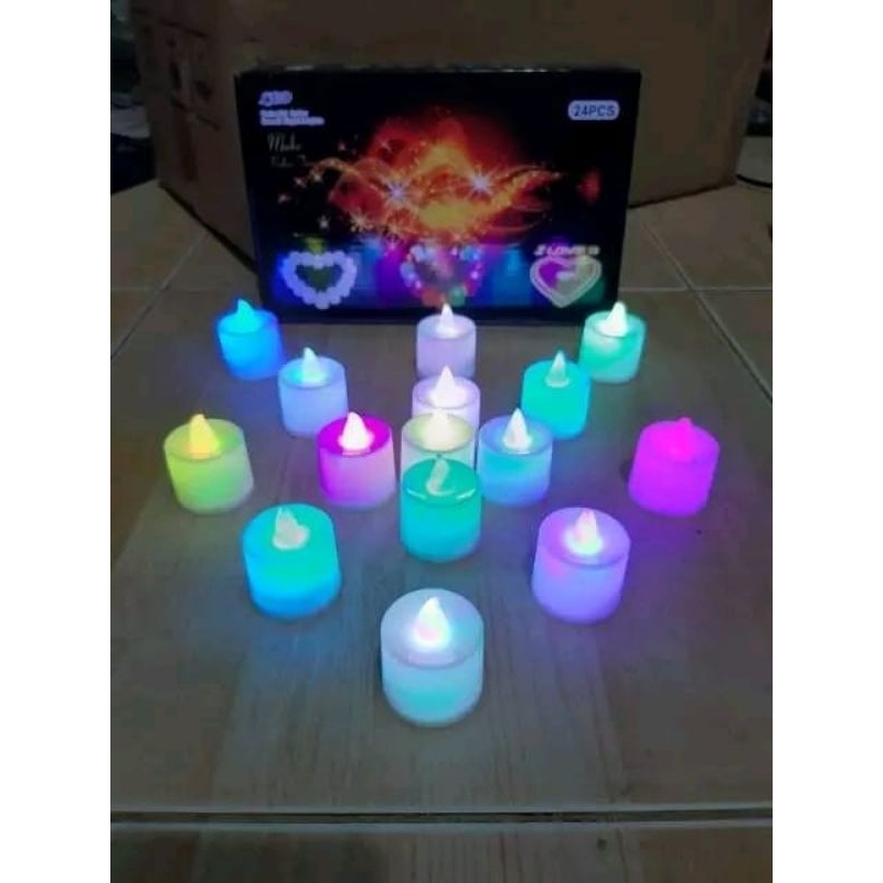 Jual Lampu Lilin LED Warna Warna Pelangi Elektrick Lampu Lilin LED ...