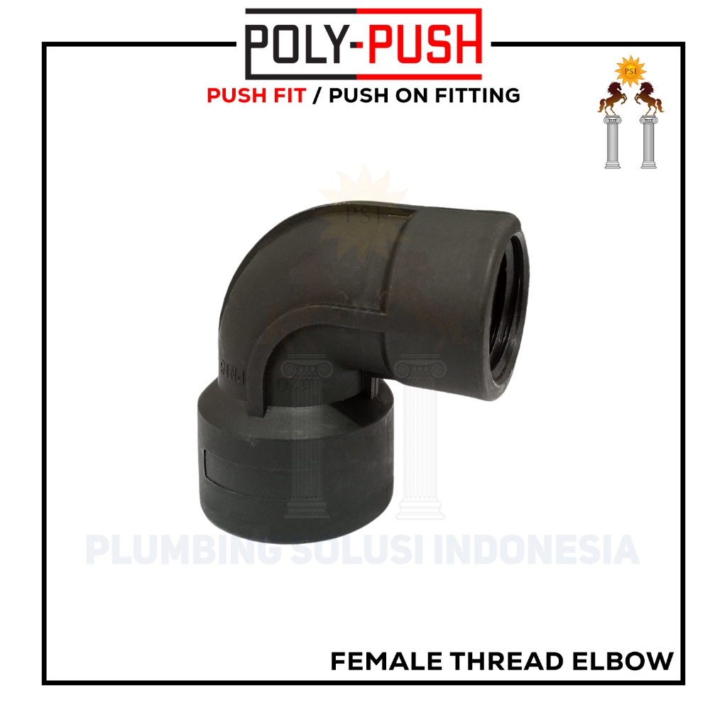 Jual Poly Push Fitting HDPE Female Thread Elbow Elbow Drat Dalam Push ...