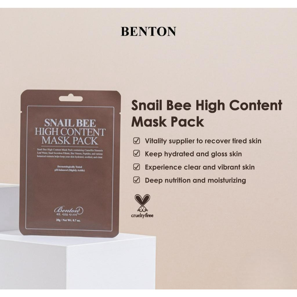 Jual BENTON Snail Bee High Content Mask Pack 1ea | Shopee Indonesia