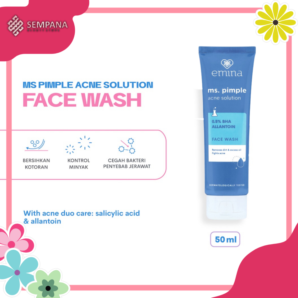 Jual SEMPANA - Emina Ms Pimple Acne Solution Face Wash 50 ml | Shopee ...