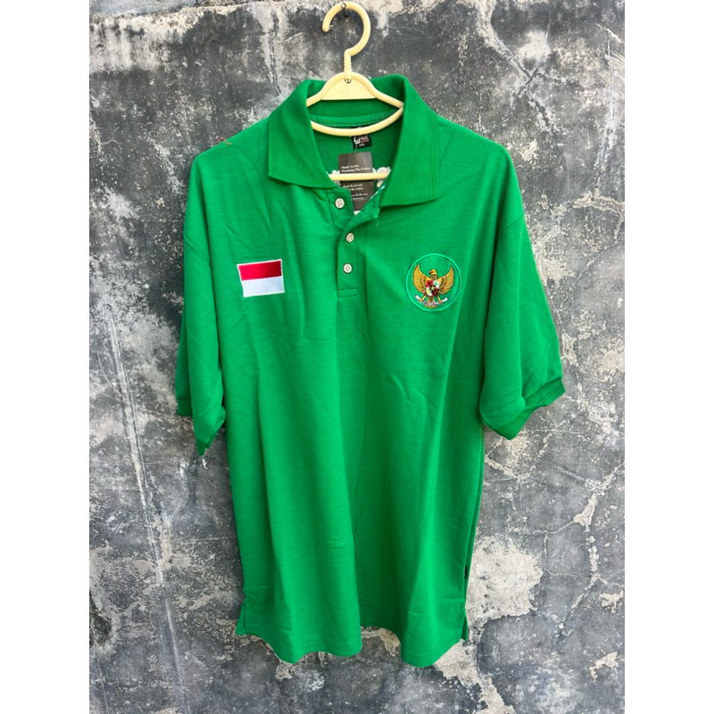 Jual Kaos Kerah Polo Timnas Indonesia Hijau XXL | Shopee Indonesia