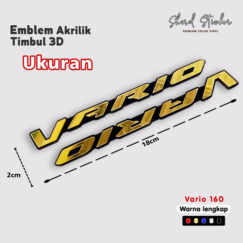 Jual Emblem akrilik vario 160 stiker logo emblem timbul vario 160 ...
