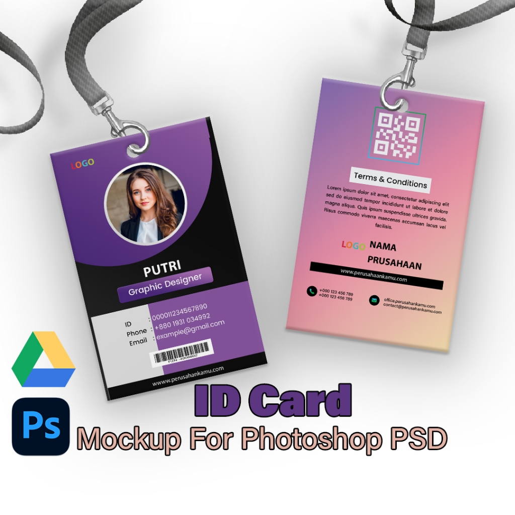 Jual ID Card Mockup For Photoshop PSD File - 022 | Shopee Indonesia