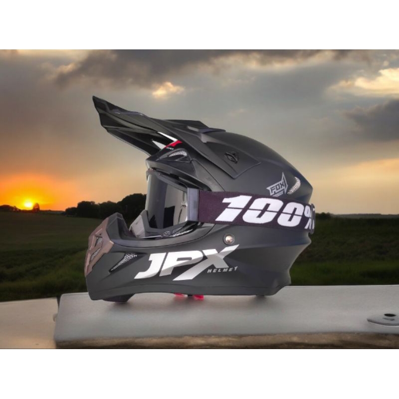 Jual Helm Cross JPX 100% Original second baru 1X pakai + Kacamata ...