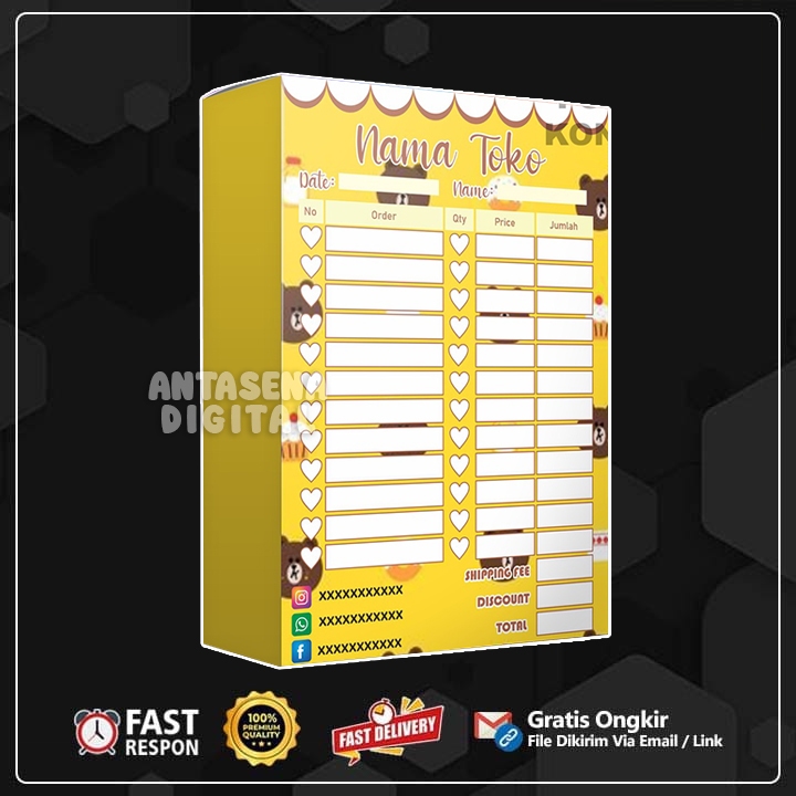 Jual 100 Desain Nota Olshop CorelDraw CDR v14 | Shopee Indonesia