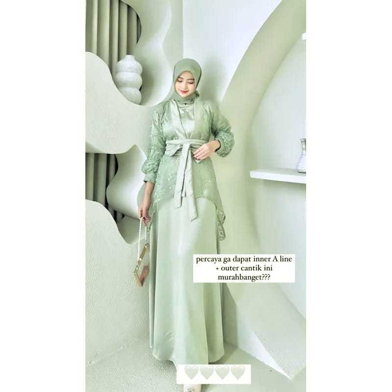 Jual GAMIS FUJI 3 IN 1 INNER DAN OUTER / GAMIS SATIN VELVET KOMBI ...