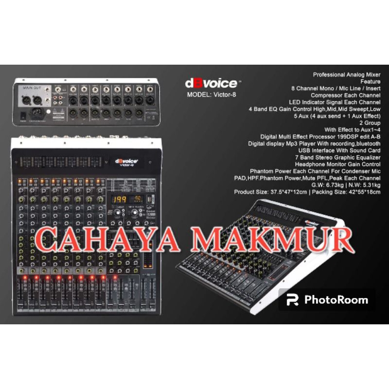 Jual Mixer db Voice Victor 8 Original 8 Channel dbVoice | Shopee Indonesia