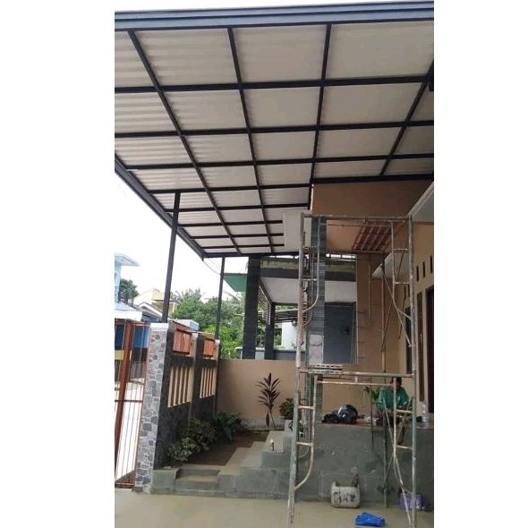 Jual kanopi baja ringan | Carport mobil | atap alderon RS single atau ...