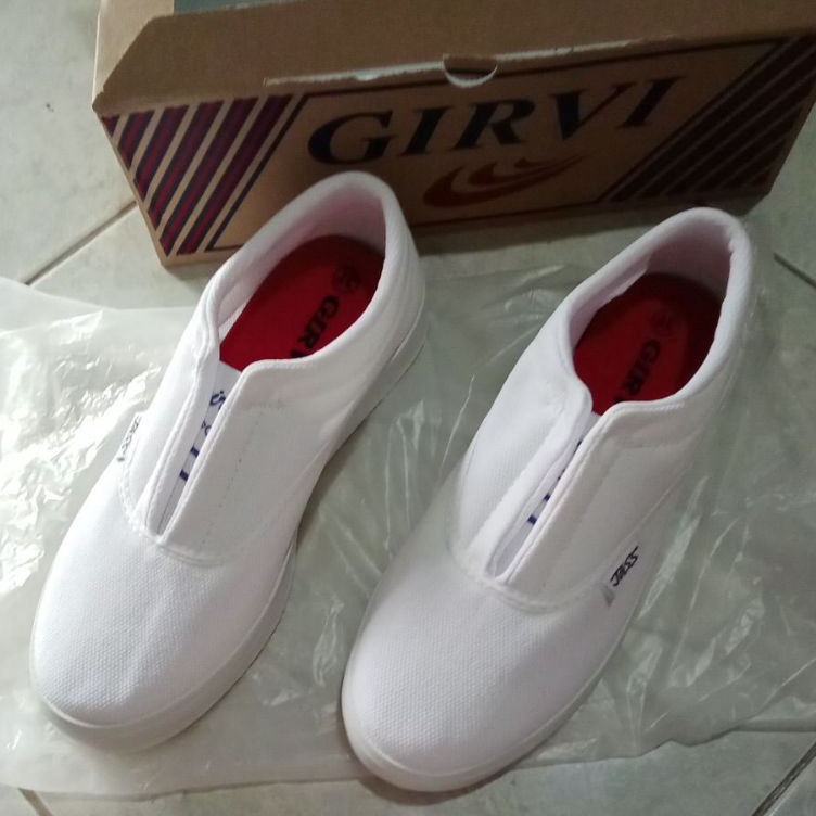 Jual KODE V67J Sepatu Girvi Putih Polos Pansus | Shopee Indonesia
