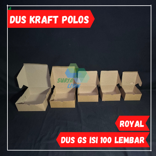 Jual Dus Snack Box GS Kraft Polos ROYAL isi 100 lbr / Dus Kue Basah ...