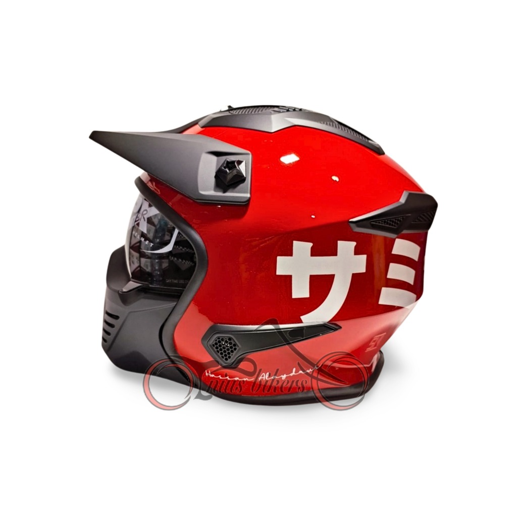 Jual HELM CROSS JPX MX 726 MOTIF BABA RED GLOSS KANJI | Shopee Indonesia