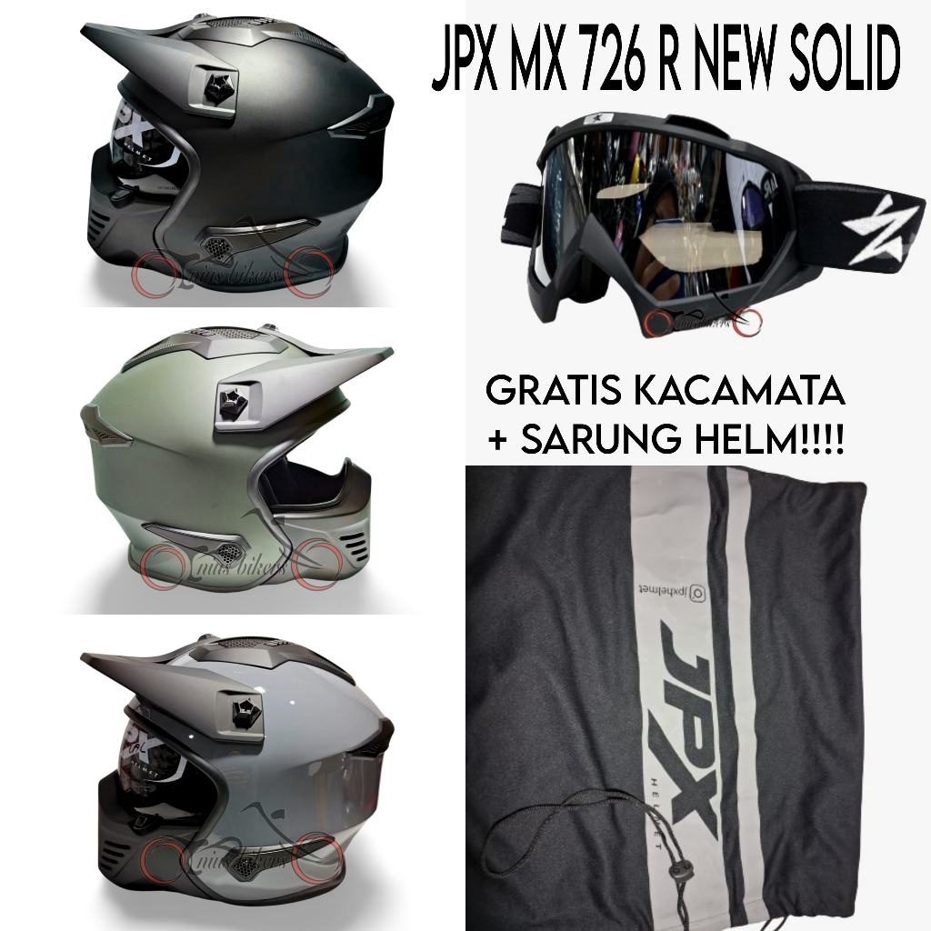 Jual JPX Full Face MX-726R Solid _ Helm Full Face JPX Cakil | Shopee Indonesia