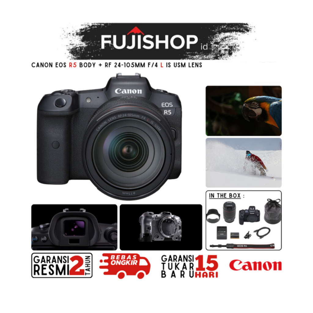 Jual Canon EOS R5 Kit RF 24-105mm f/4 L IS USM / Camera Canon R5 ...