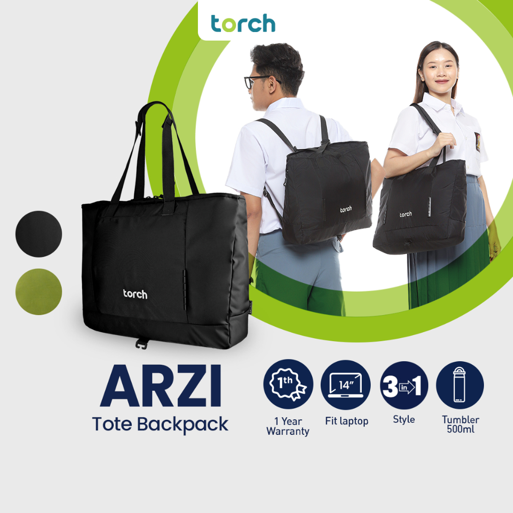 Jual TORCH Arzi Tas Totebag Backpack Pria Wanita Unisex Sekolah Kuliah Kerja Laptop 15 Inch ...