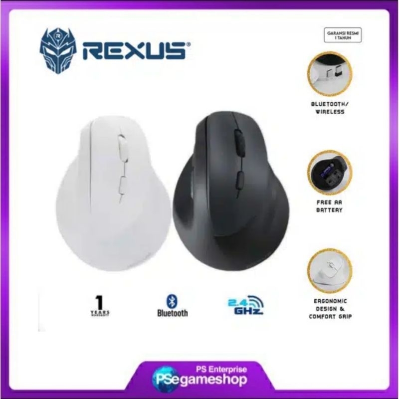 Jual Rexus Clif [QV260] Vertical Gaming Mouse Wireless Dual-Mode ...